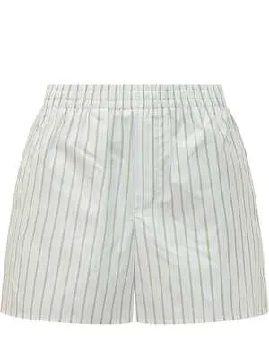 AMI Paris Striped Mini Shorts - Blanc/matcha