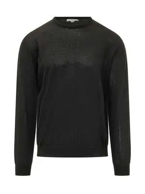 Malo Basic Crewneck Knit Sweater Nero