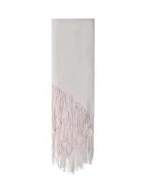 VANISE Caterina Knit Cape With Long Fringe