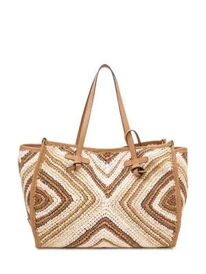 GIANNI CHIARINI Gianni Chiarini Marcel Soft Fabric Intrecciato Tote Handbag Var.cuoio