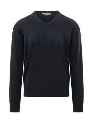 Malo MALO V-Neck Pullover Sweater Blu
