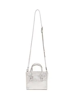 GIANNI CHIARINI Mini Chic Handbag With Double Handles And Knotted Details - Silver