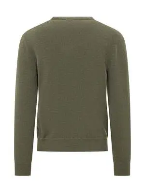 Malo V-neck Wool Knit Sweater - Alloro