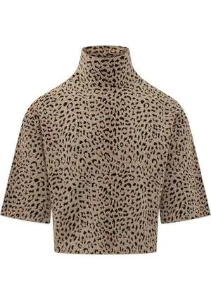 Givenchy High-neck Short Sleeve Top