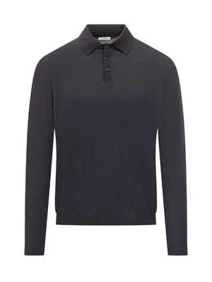 Malo Basic Wool Polo Shirt With Short Sleeves