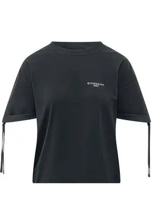 Givenchy Bow Detail Cotton T-shirt - Navy