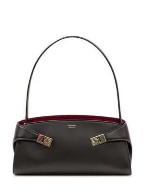 FERRAGAMO SALVATORE FERRAGAMO Chic Mini Hug Shoulder Bag Nero-borgogna