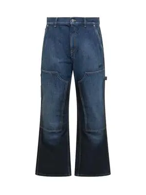 Off-White Trendy High-waisted Straight Leg Jeans Medium - Medium Blue