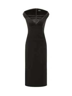 Solace London Monica Midi Suit With Sleek Neckline - Black