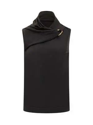 JIL SANDER Virgin Wool Top - Black