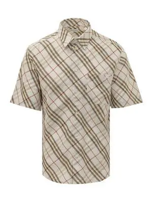 Burberry Checked Short-sleeve Shirt - Pebble