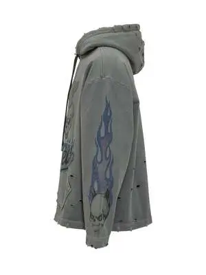 Gcds Graphic Hoodie Sweatshirt - Anthracite/lilac