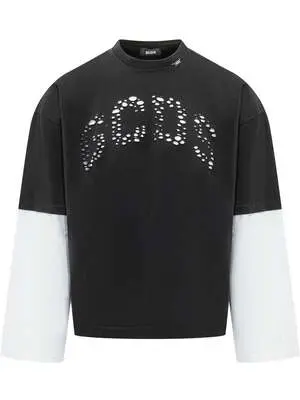 Gcds Long Sleeve Logo Graphic T-shirt - Black