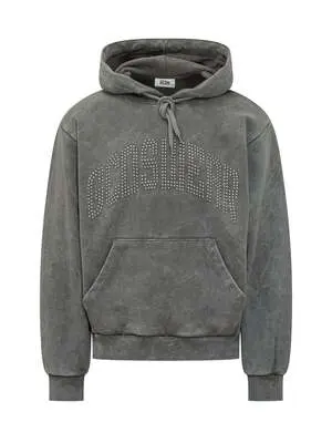 Gcds Studded Logo Hoodie - Meteorite/silver