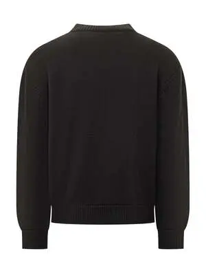 Gcds Studded Logo Crewneck Sweatshirt - Black/silver