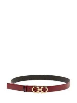 FERRAGAMO Ferragamo Elegant Score Belt H.25 Borgogna-nero