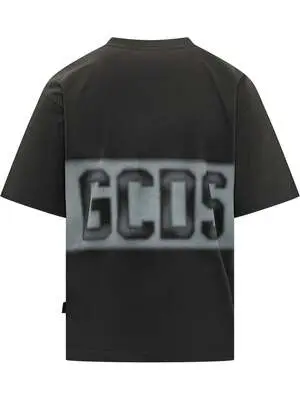 Gcds Logo Spray Loose Tee - Black/grey