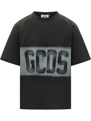 Gcds Logo Spray T-shirt - Black/grey