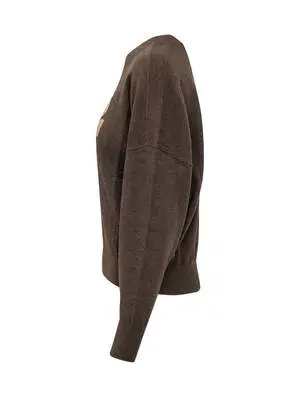 MARANT ETOILE Textured Knit Pullover - Chocolate