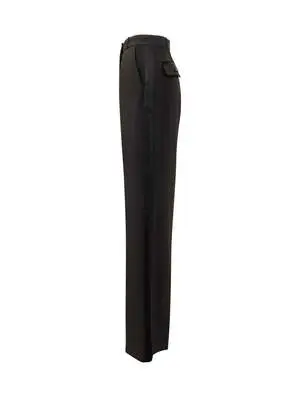 Elisabetta Franchi Chic Paint-themed Trousers With Belt - Nero