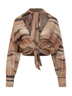 Elisabetta Franchi Elegant Blouse With Bow And Print