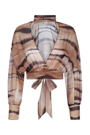 Elisabetta Franchi Printed Blouse - Cammello