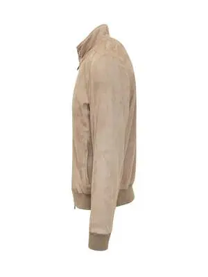 GIOCASTA Lined Hooded Suede Jacket