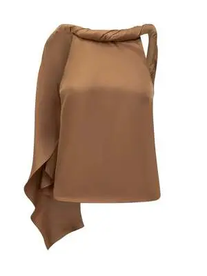 LOULOU DE SAISON LOULOU DE SAISON Silk Draped Neck Top