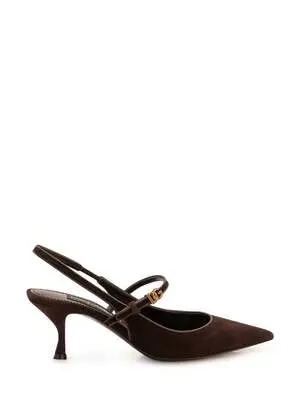 Dolce & Gabbana Suede Nappa Slingback Heels - Ebano/moro