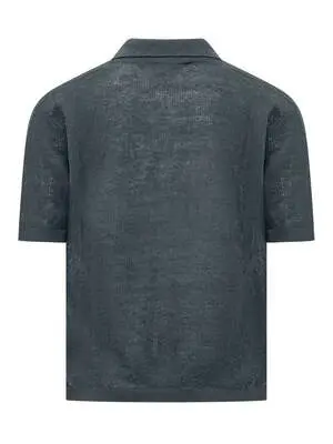 ATOMO FACTORY Innovative Sleeves Cut Shirt With Button Details - Blu