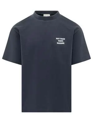 Drole De Monsieur Slogan T-shirt - Navy