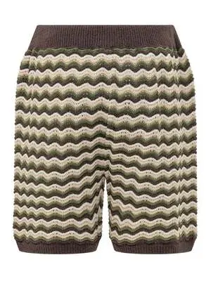 ATOMO FACTORY Chevron Bermuda Mini Shorts