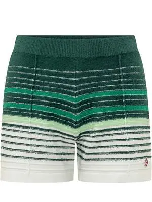 Casablanca Chic Boucle Loop Mini Shorts - White/green