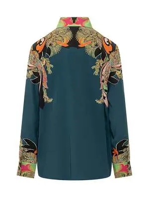 Etro Stylish Button-up Shirt With Unique Collar Design - Blue