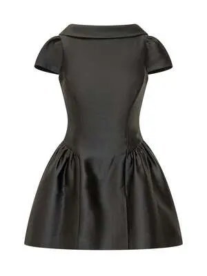 SELF-PORTRAIT Taffeta Mini Dress - Black