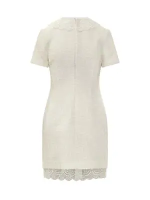 SELF-PORTRAIT Chic Trim Mini Dress - Cream