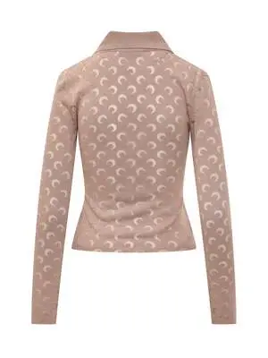 MARINE SERRE Moon Ofvore Long Sleeve Mini Shirt