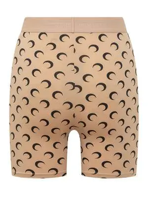 MARINE SERRE High-waisted Moon Print Shorts