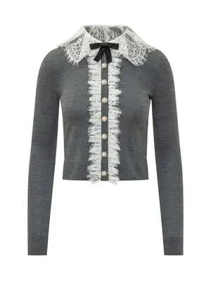 SELF-PORTRAIT Classic Cardigan - Grey