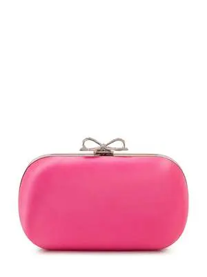 SELF-PORTRAIT SELF-PORTRAIT Satin Clutch Handbag Pink