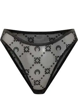 MARINE SERRE Mini Tulle Slip With Logo Embroidery