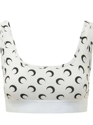 MARINE SERRE Sporty Mini Top With Unique Prints - Optical White