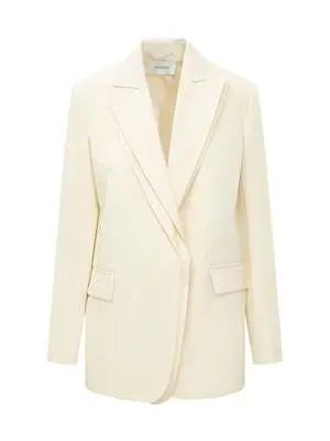 Sportmax Tailored Fit Jacket With Reverse Pockets - Burro
