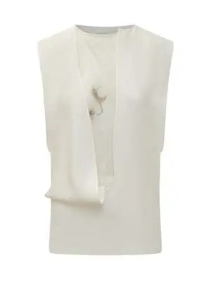 Sportmax SPORTMAX Sleeveless Draped Top Latte