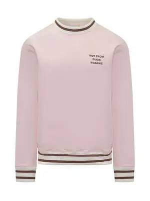 Drole De Monsieur Classic Giro Neck Mini Sweatshirt - Light Pink