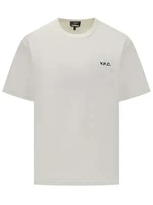 A.p.c. Organic Cotton Logo Embroidered T-shirt - White Dark