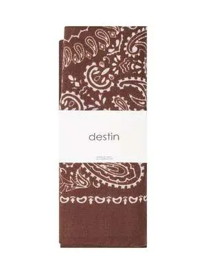 Destin 90x90 Wool Bandana Scarf - Brown