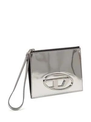 DIESEL® Mini Leather Clutch Wallet - Silver