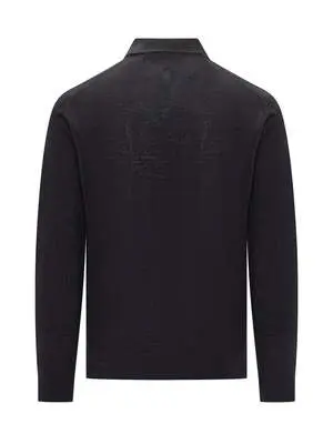 Premiata Luxury Long Sleeve Polo With Premium Merino Wool And Silk Blend