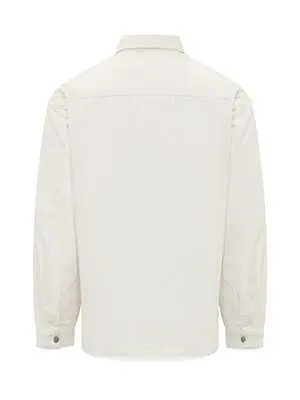 Palm Angels Logo Loose Denim Shirt - Off White Black